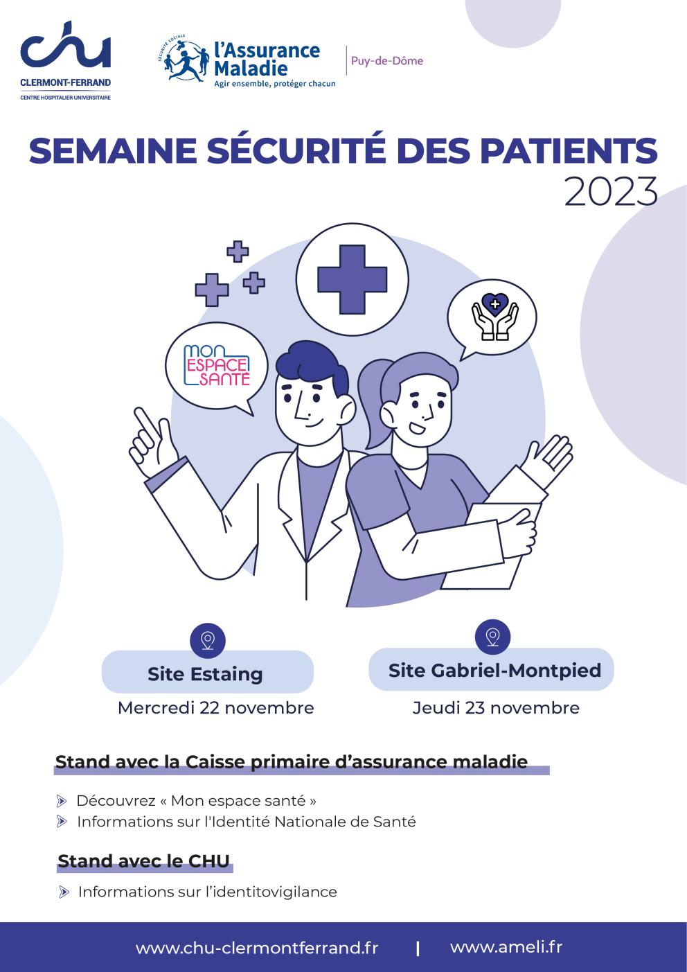 Semaine sécurité patient 2023 | CHU clermont-ferrand
